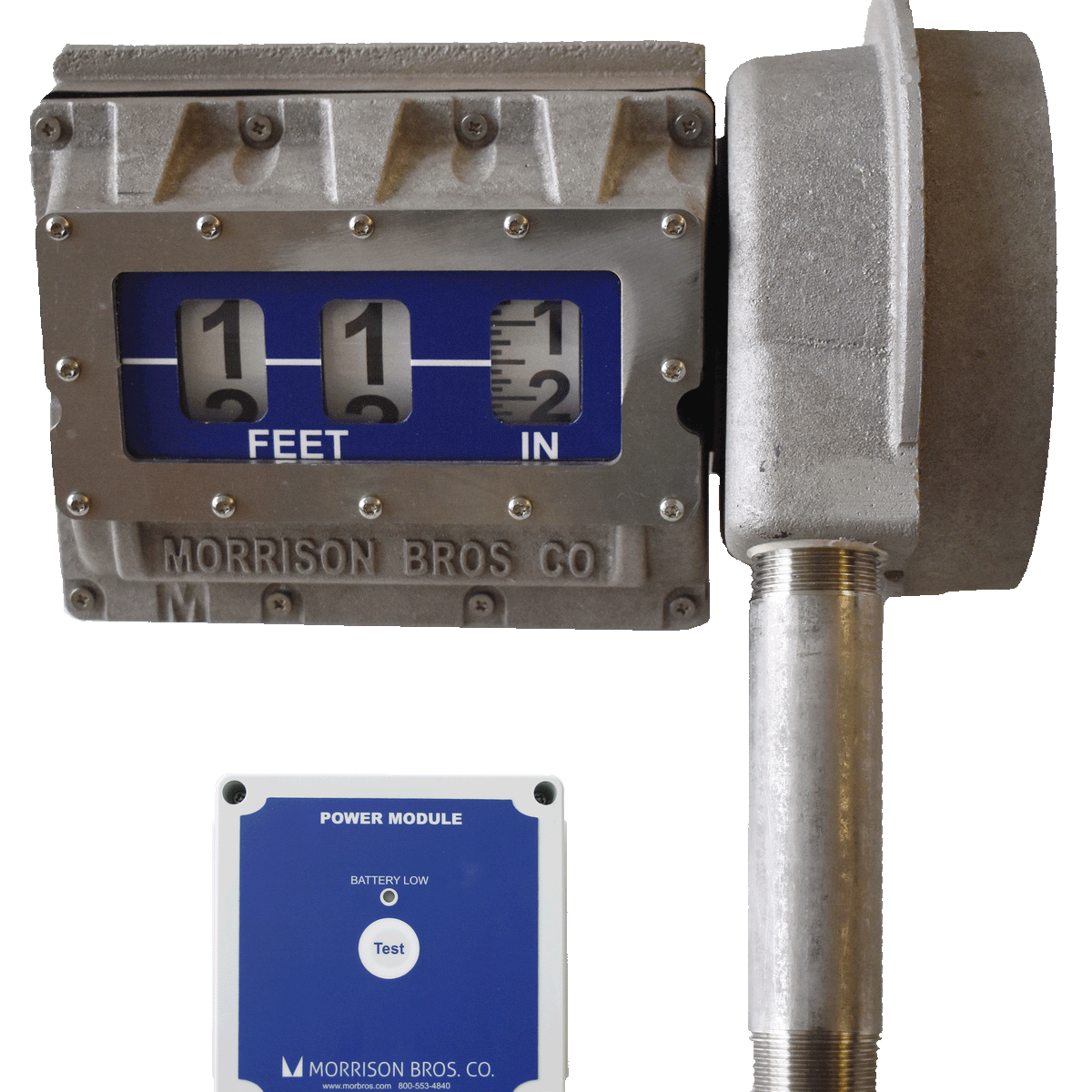 Mechanical tank top gauge with alarm relay, vertical display ...